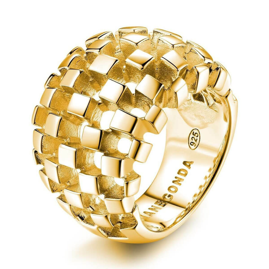 Pianegonda Domina Dome Ring In 18Kt Gold Plated Sterling Silver PDM33B ...