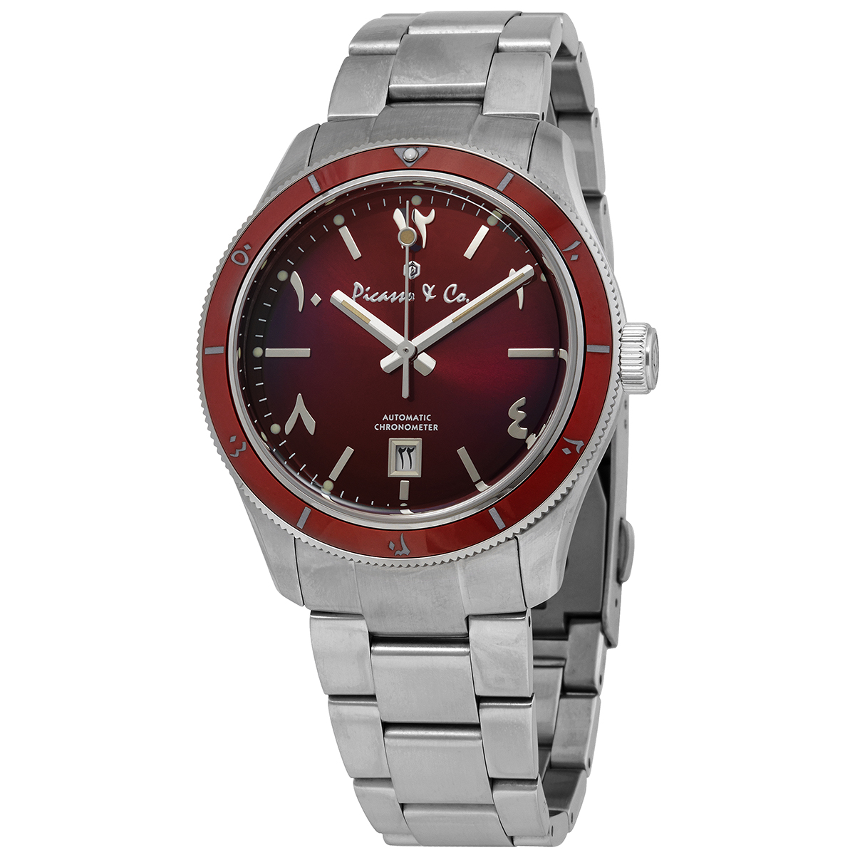 Picasso And Co Automatic Red Dial Stainless Steel Men's Watch PWSOR001 ...