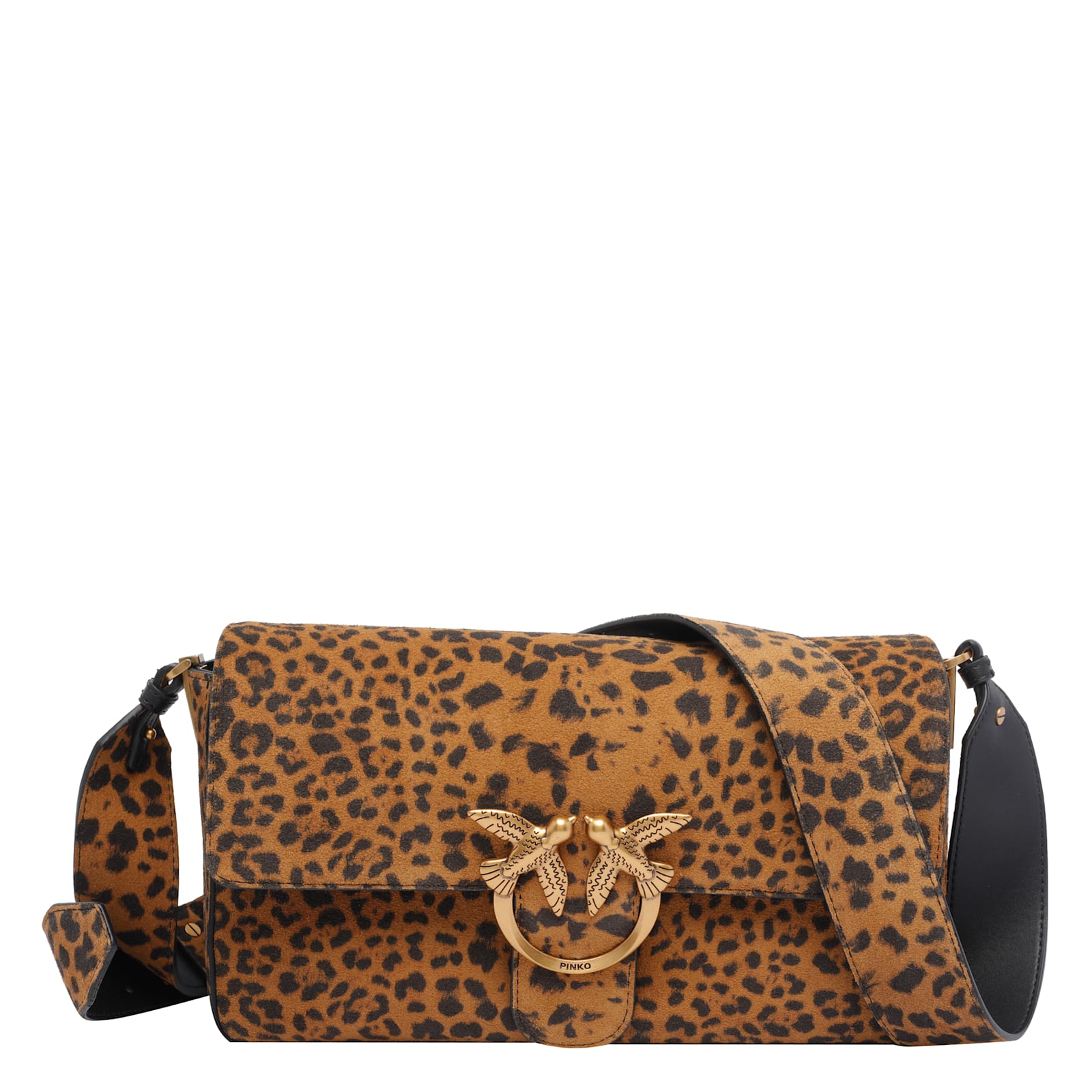 Pinko Leopard Suede Slouchy Bag 106243A32AM35Q - Handbags - Jomashop