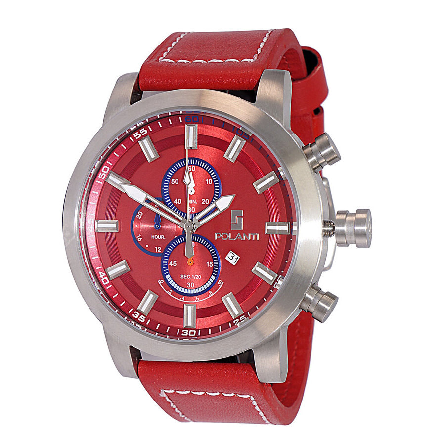 Polanti Rogue Chronograph Quartz Red Dial Men's Watch RG0001M-SS ...