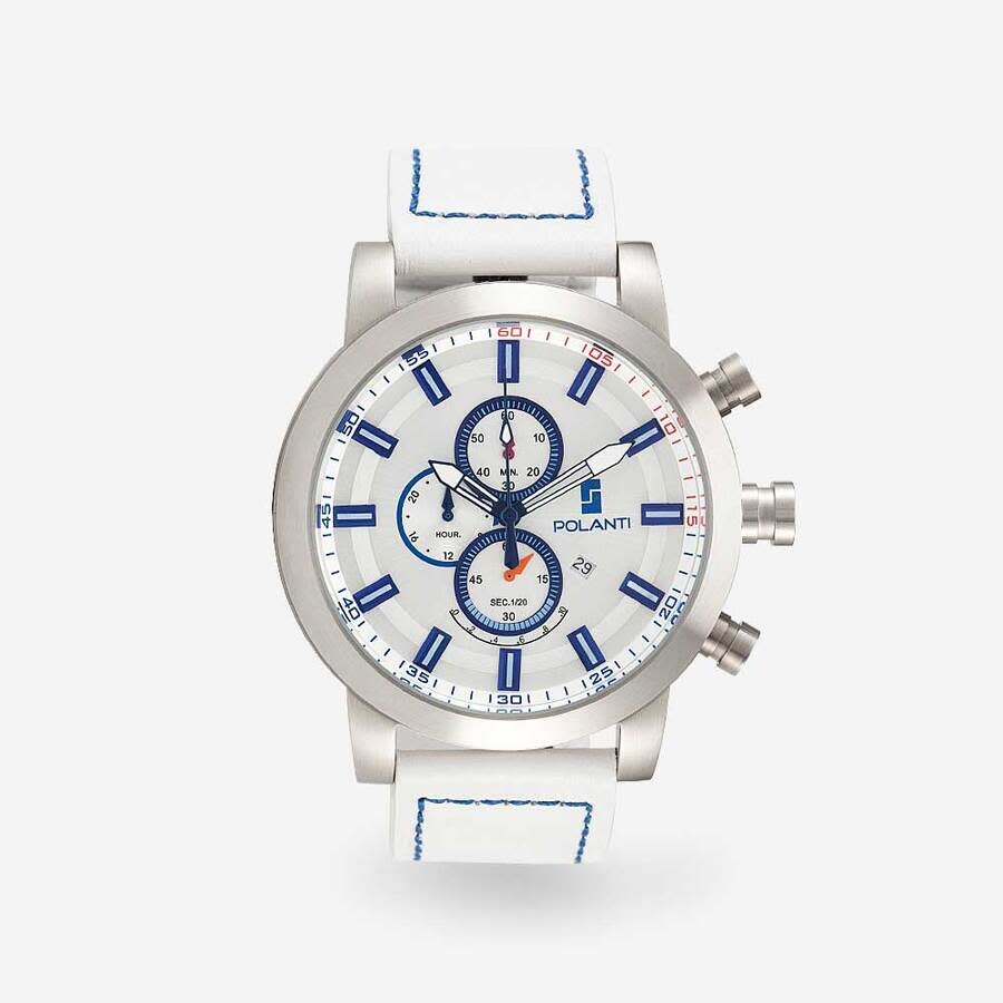Polanti Rogue Chronograph Quartz White Dial Men's Watch RG0001W-SS ...