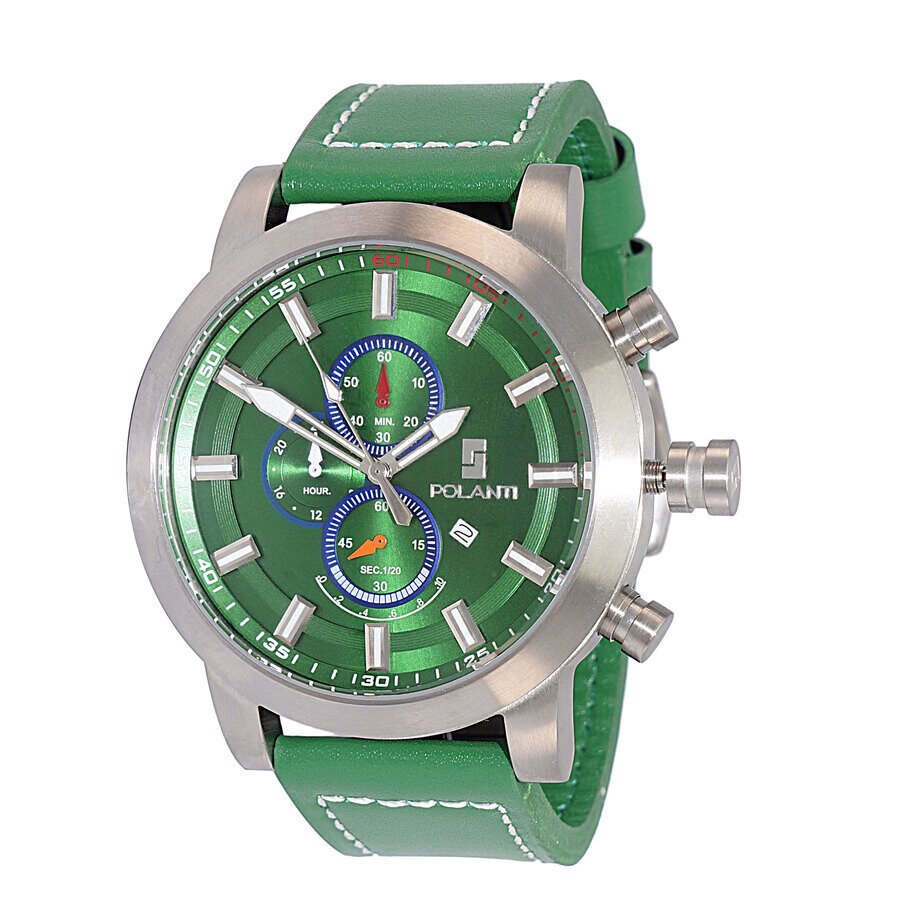 Polanti Rogue Chronograph Tachymeter Green Dial Men's Watch RG0001G-SS ...