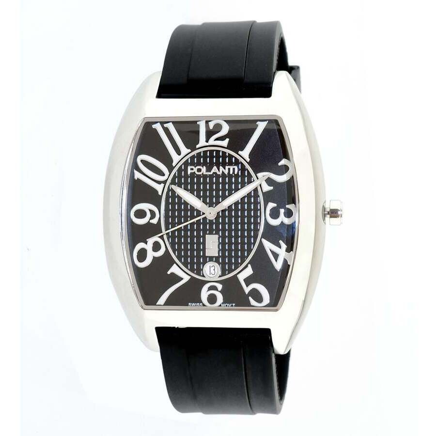 Polanti Time Zone Quartz Black Dial Men's Watch 1Z-101K-SS - Watches ...