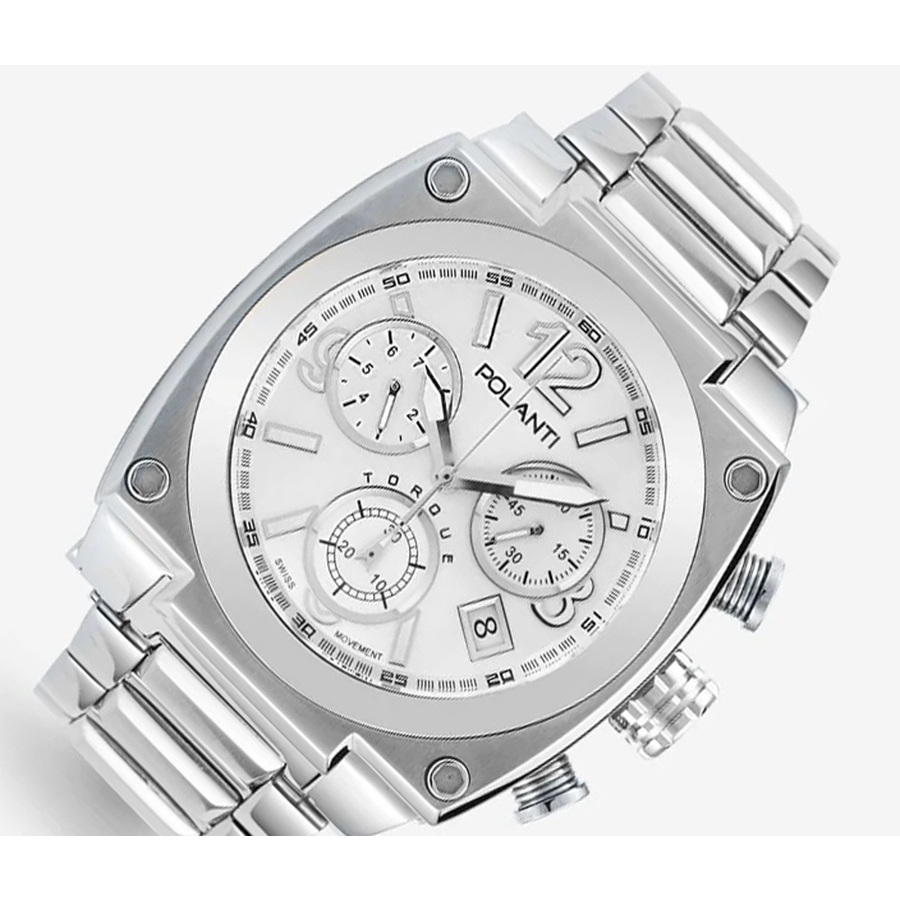 Polanti Torque Ii Chrono Chronograph White Dial Men's Watch PLT2003-SWT ...
