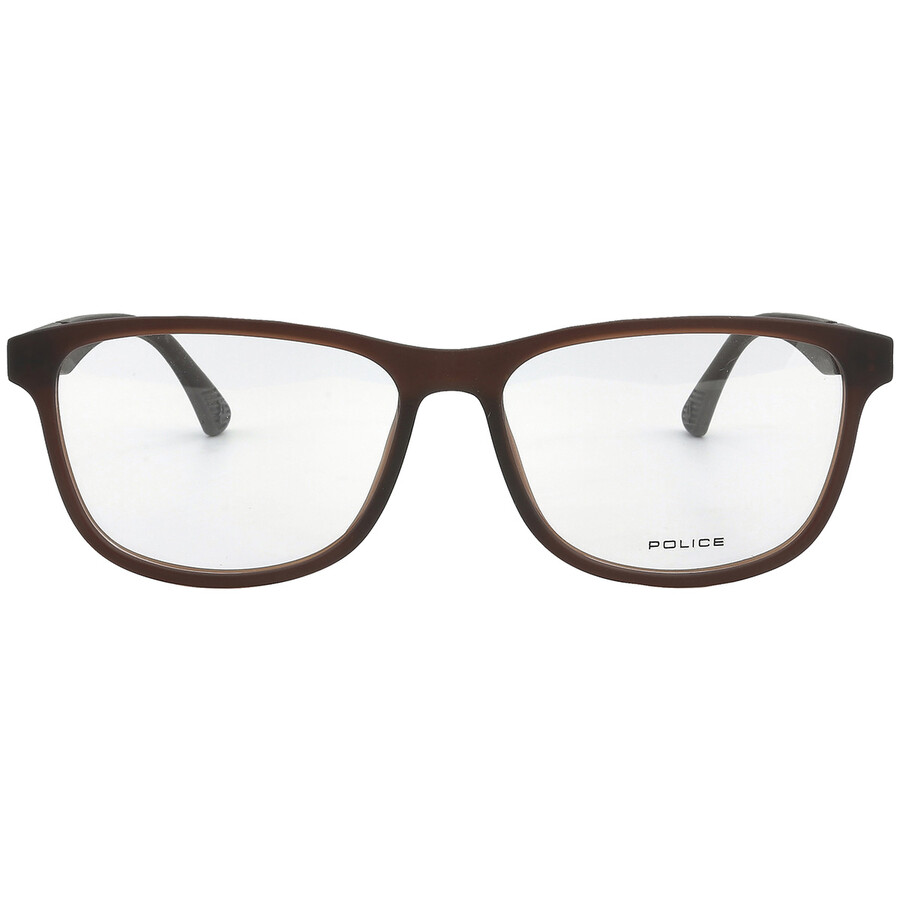 Police Unisex Brown Square Eyeglass Frames VPL388 0T33 54 883663954367 ...