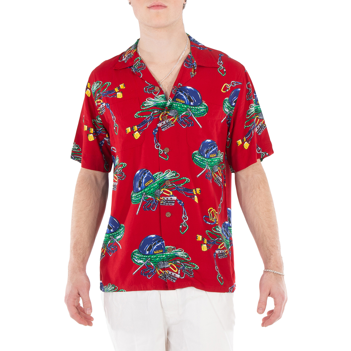 Polo Ralph Lauren Climbing-Print Camp Shirt, Size Large 710934675001 ...