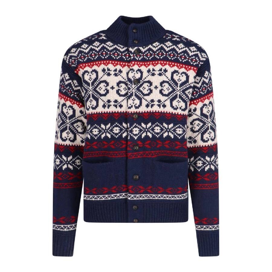 Polo Ralph Lauren Geometric Pattern Wool Cardigan, Size Medium ...