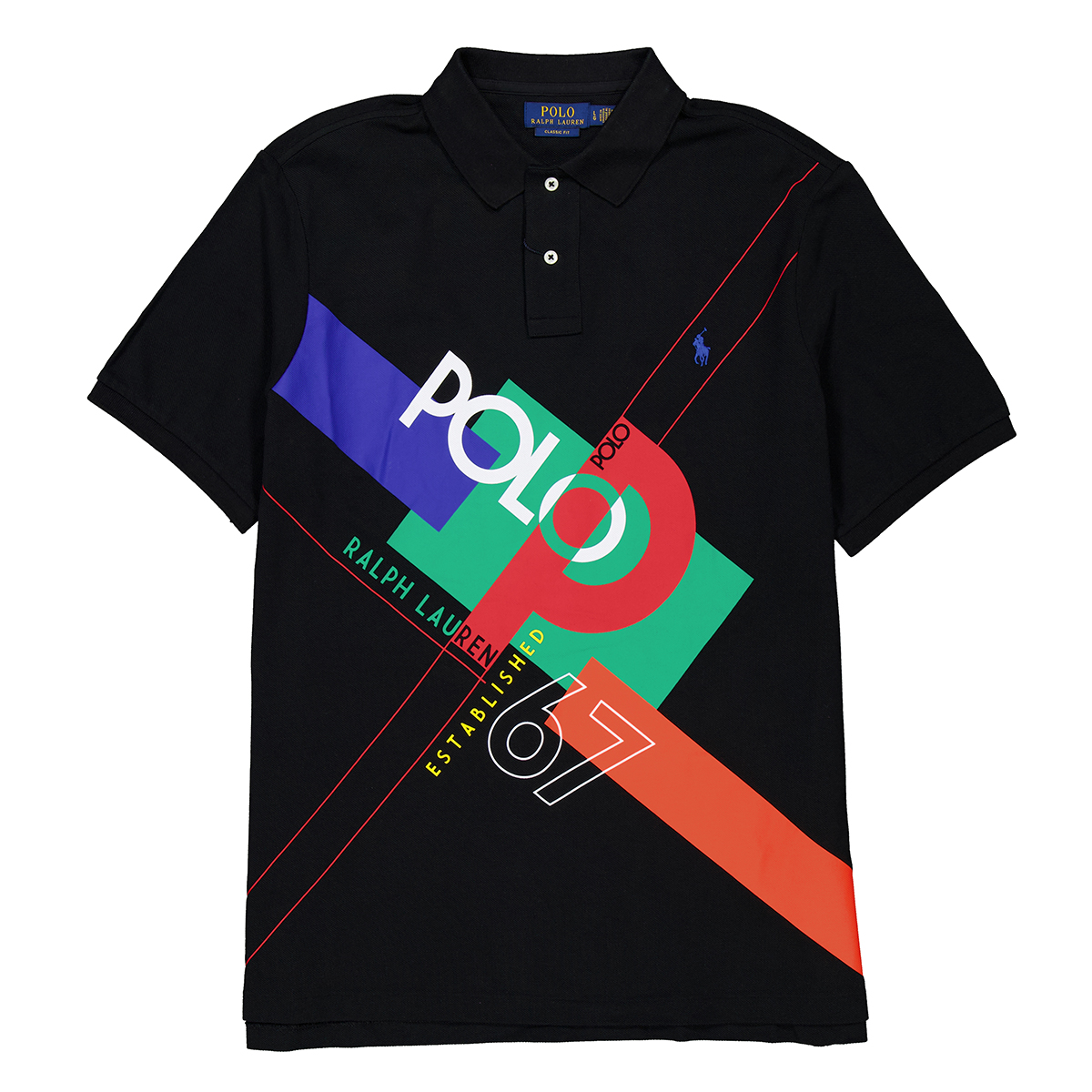 Polo Ralph Lauren Graphic-Print Short Sleeve Polo Shirt, Size X-Large ...