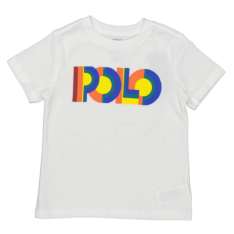 Polo Ralph Lauren Kids White Cotton Polo Logo T-Shirt, Size 3T 321858778001 - Clothing - Jomashop