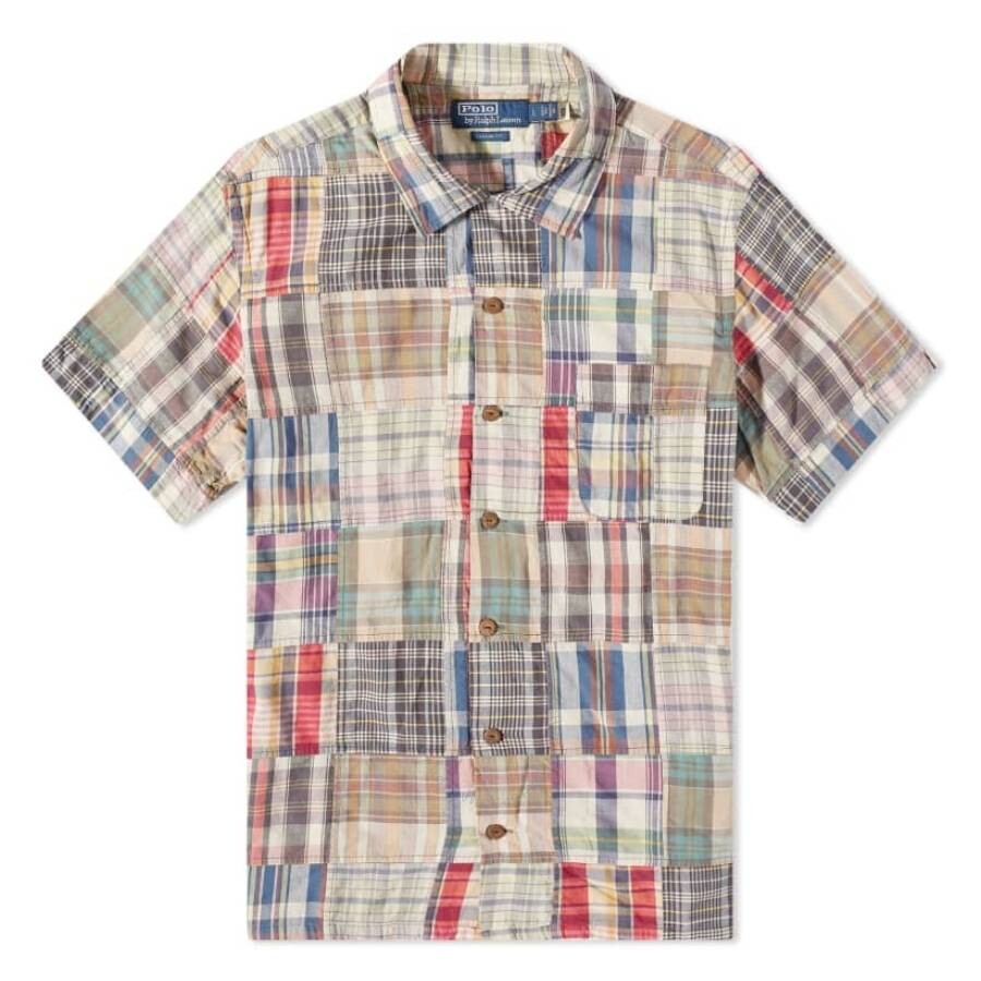 Polo Ralph Lauren Madras Patchwork Camp Shirt, Size Small 710903853001 ...