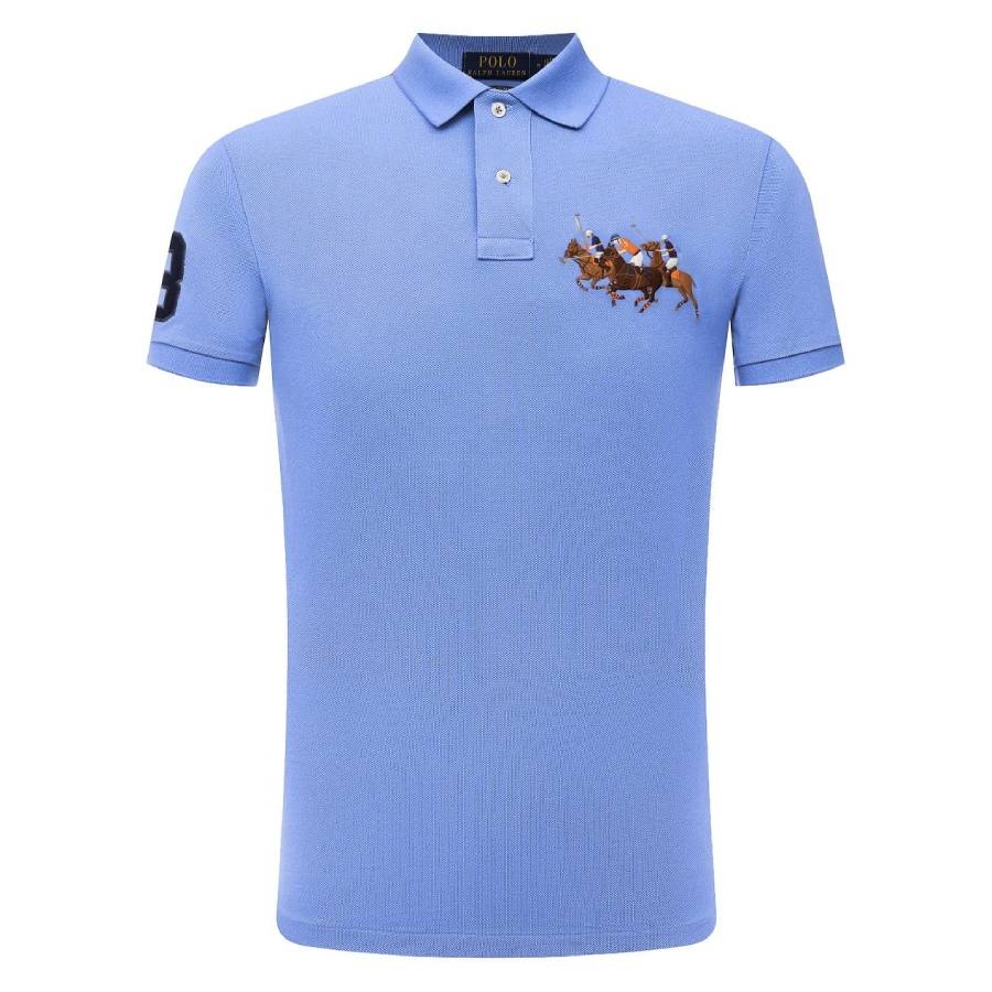 Polo Ralph Lauren Men's Bright Blue Triple-Pony Polo Shirt, Size X ...