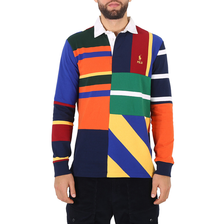 Polo Ralph Lauren Men's Orange Long Sleeve Rugby Shirt, Size Large ...