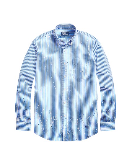 Polo Ralph Lauren Poplin Long Sleeve Striped Shirt, Size Large ...