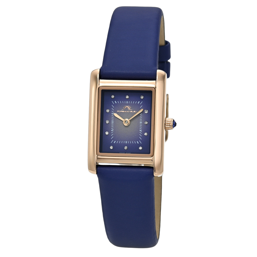 Porsamo Bleu Karolina Quartz Diamond Blue Dial Ladies Watch 1085BKAL ...