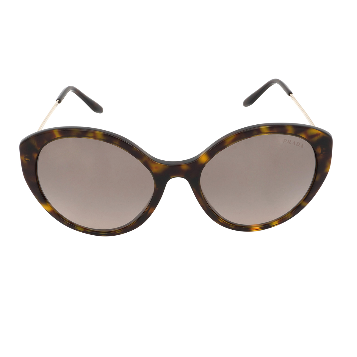 Prada Brown Gradient Grey Mirrored Silver Oval Ladies Sunglasses PR ...