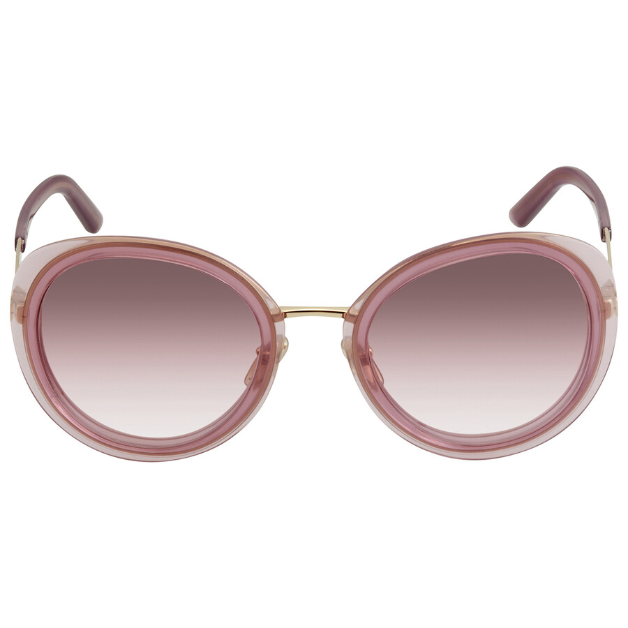Prada Clear Gradient Red Round Ladies Sunglasses PR 54YS 05Y02O 53 ...