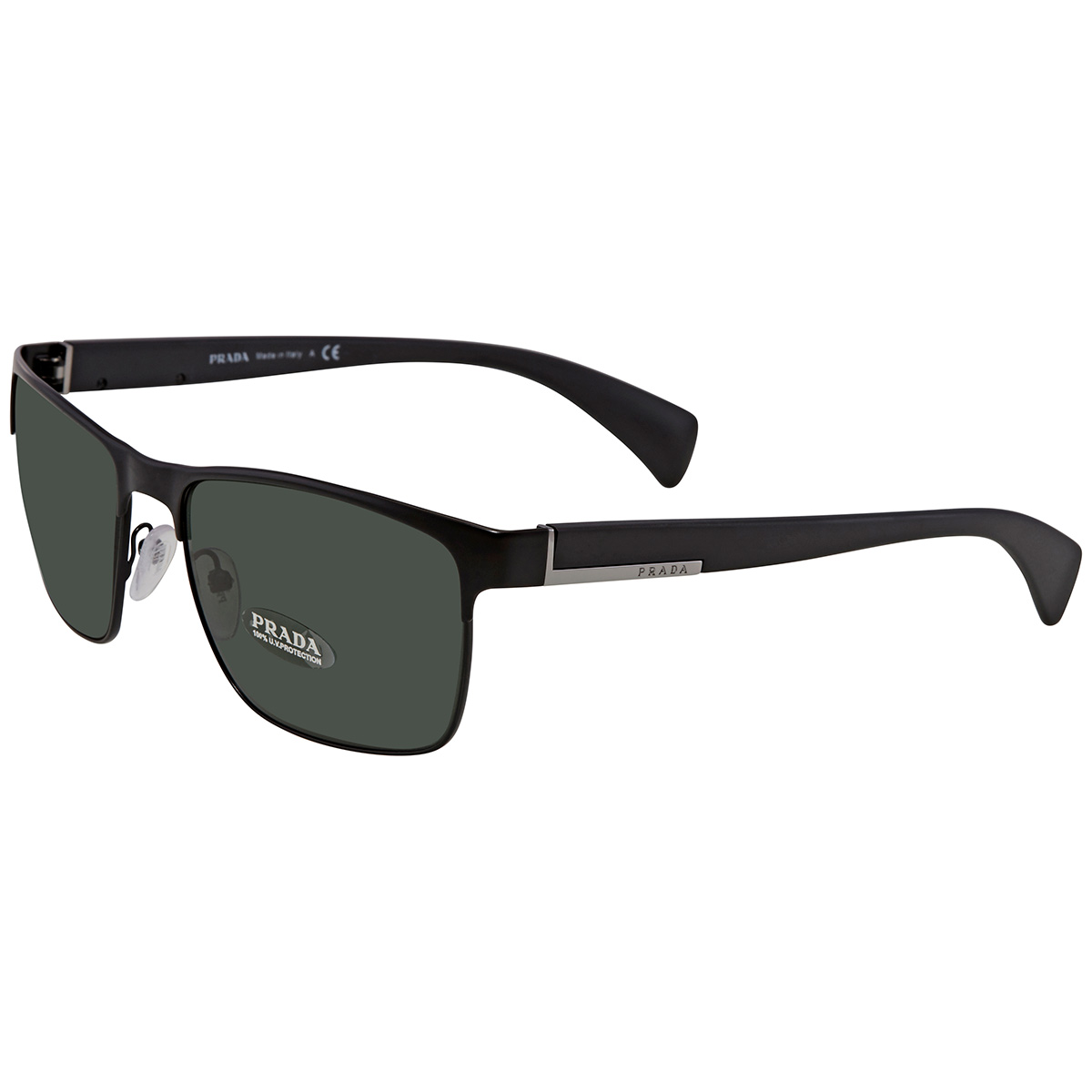 Prada Dark Green Rectangular Men's Sunglasses 0PR 51OS 1BO3O158 PR 51OS ...