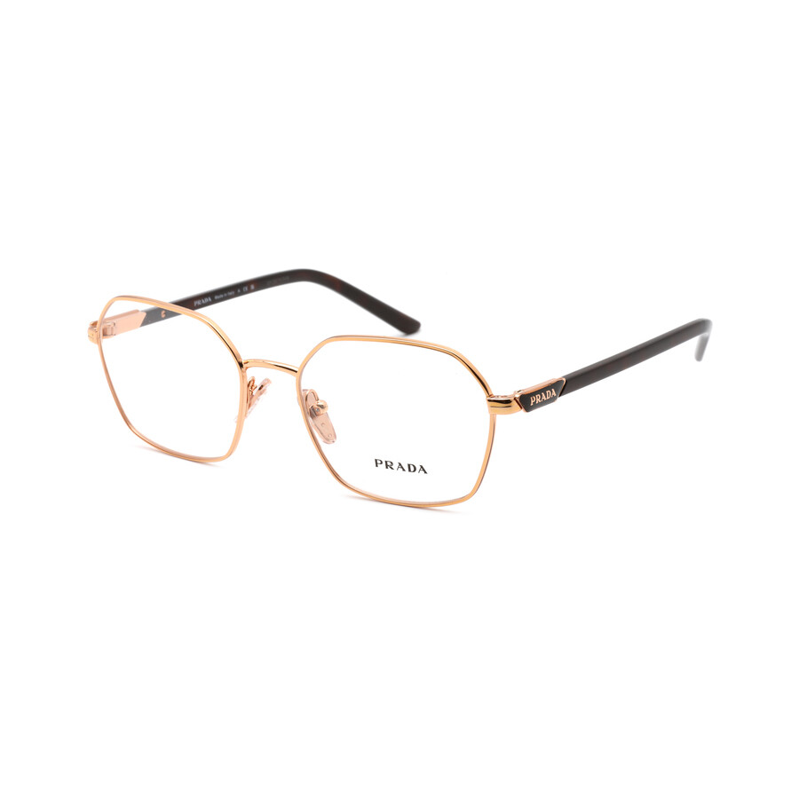 Prada Ladies Rose Gold Tone Square Eyeglass Frames 0PR55YVSVF1O151 ...