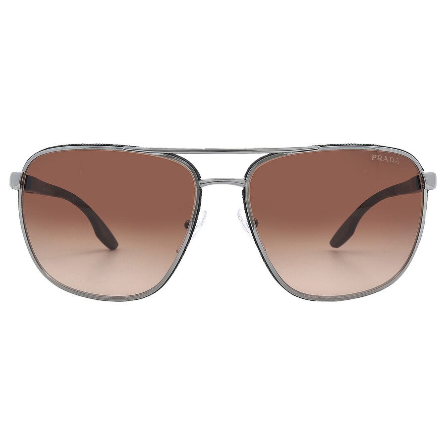 Prada Linea Rossa Brown Gradient Navigator Men's Sunglasses PS 50YS ...