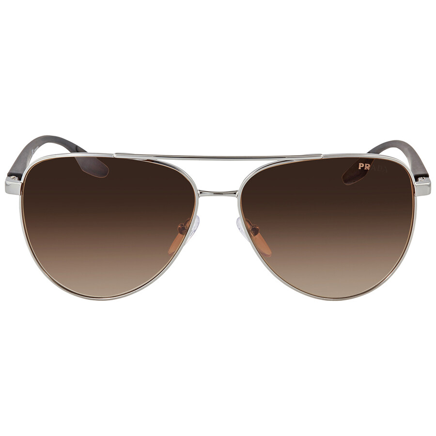 Prada Linea Rossa Brown Gradient Pilot Men's Sunglasses PS 52WS 5AV02P ...