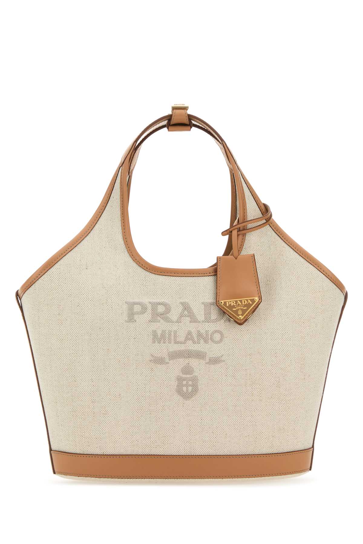 Prada Linen Blend and Leather Tote Bag 1BG471VOAH2DLI F0018 ...