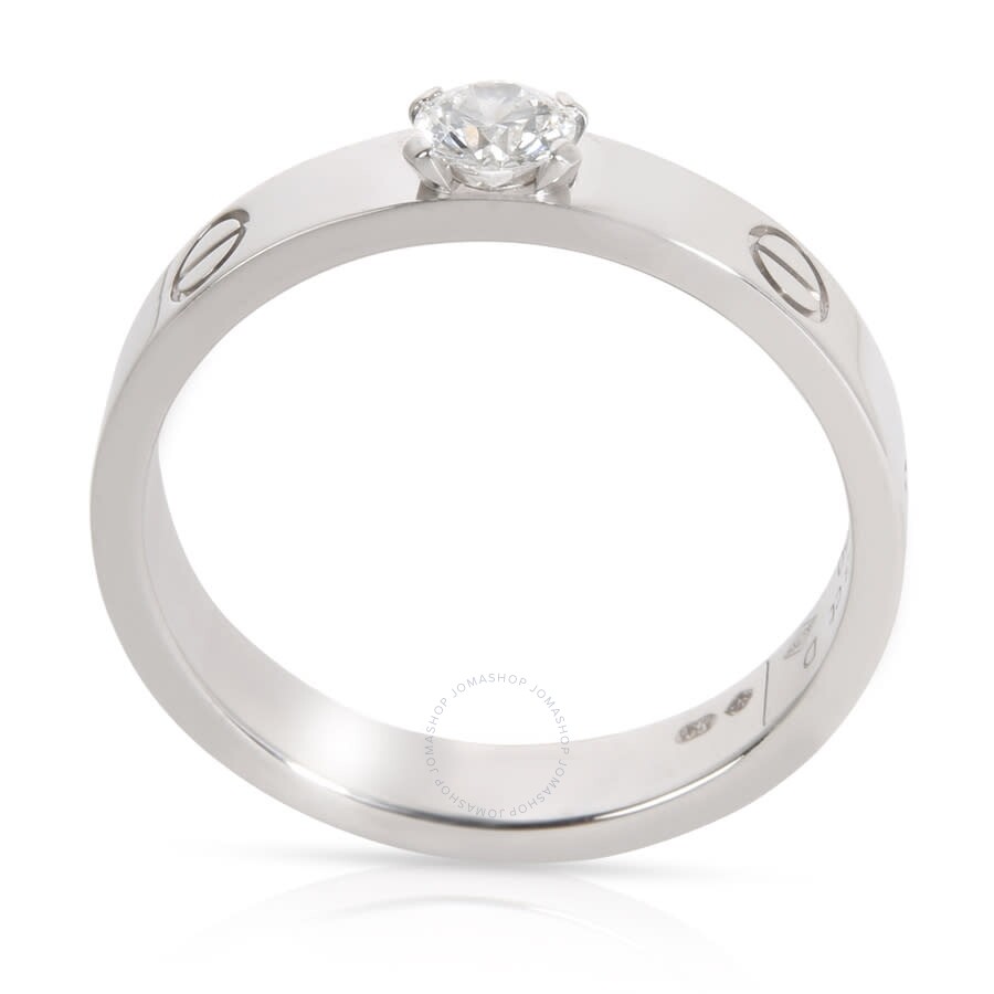 Pre-Owned Cartier LOVE Solitaire Diamond Engagement Ring in 18K White ... Pre-Owned Cartier LOVE Solitaire Diamond Engagement Ring in 18K White ...