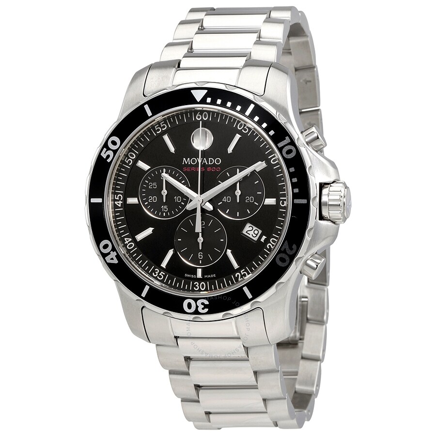Movado Pre-owned Movado Series 800 Chronograph Black Dial Men's Watch ...