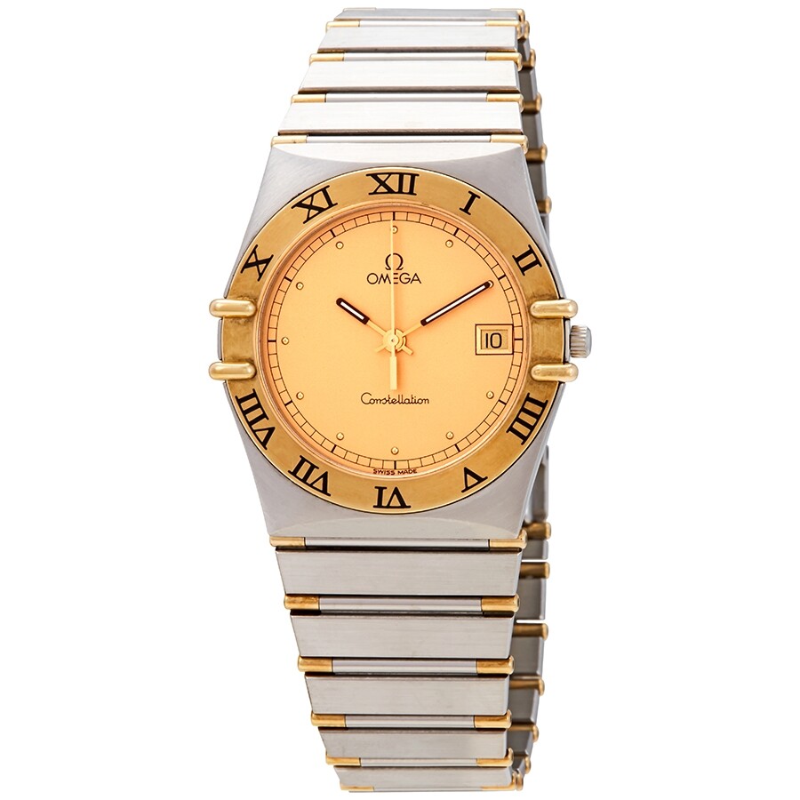 Omega Pre-owned Omega Constallation Quartz Champagne Dial Watch 396. ...