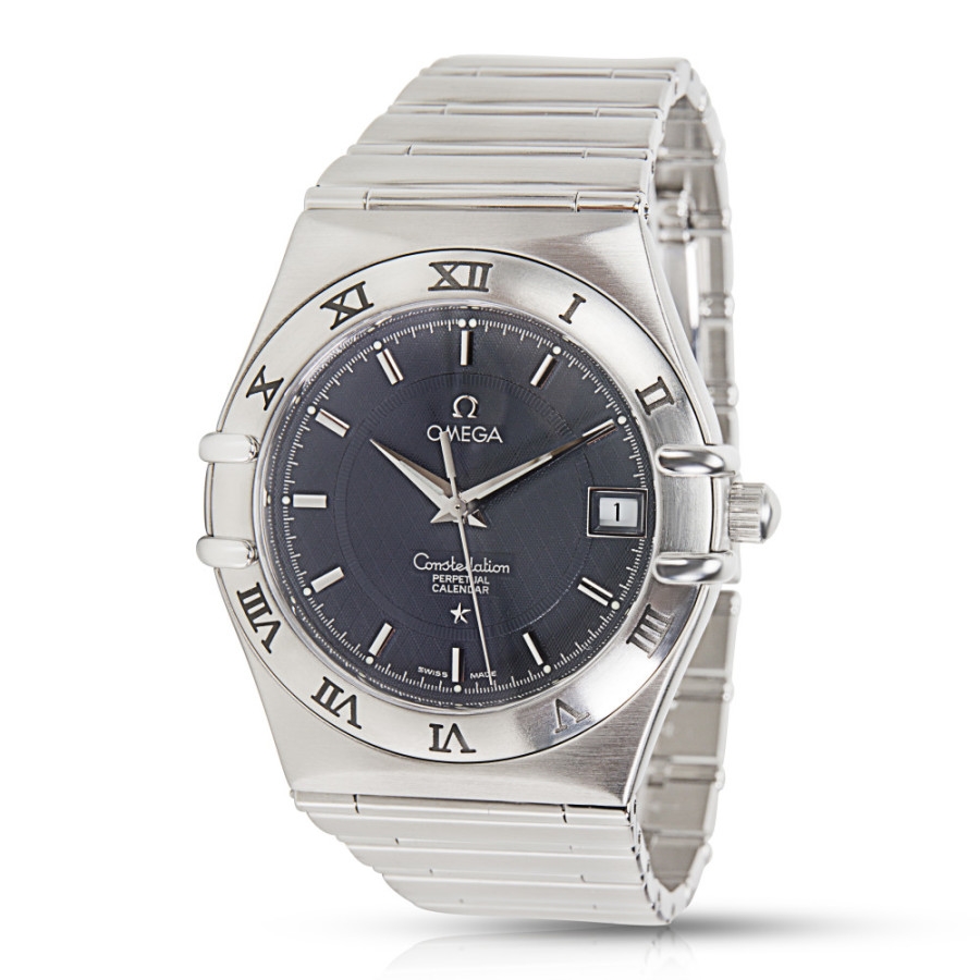 Omega Pre-owned Omega Constellation Perpetual Quartz Grey Dial Men's ...