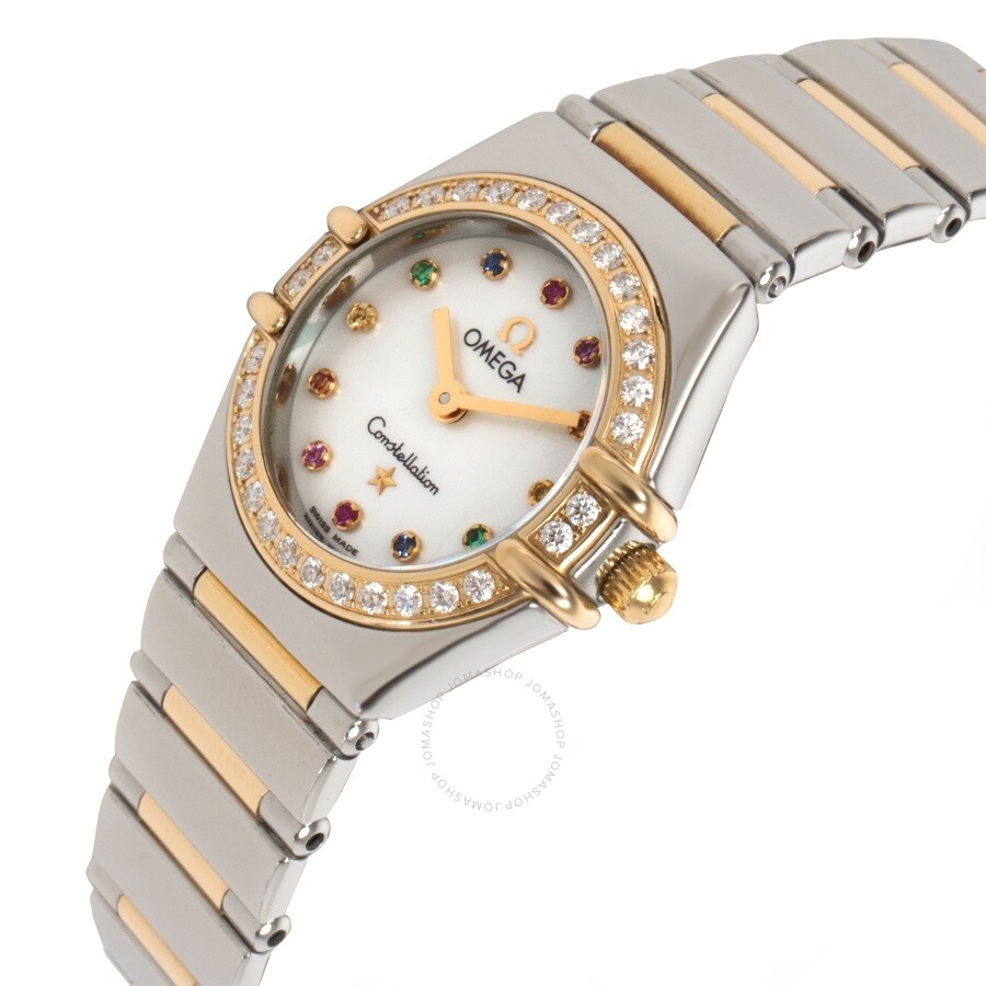 Pre-owned Omega Constellation Rainbow Index White Dial Ladies Watch ...