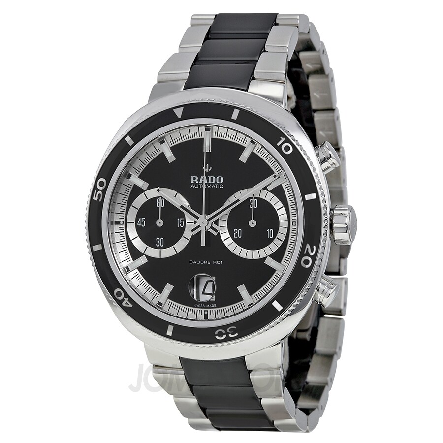 Rado Pre-owned Rado D-Star Automatic Chronograph Black Dial Stainless ...