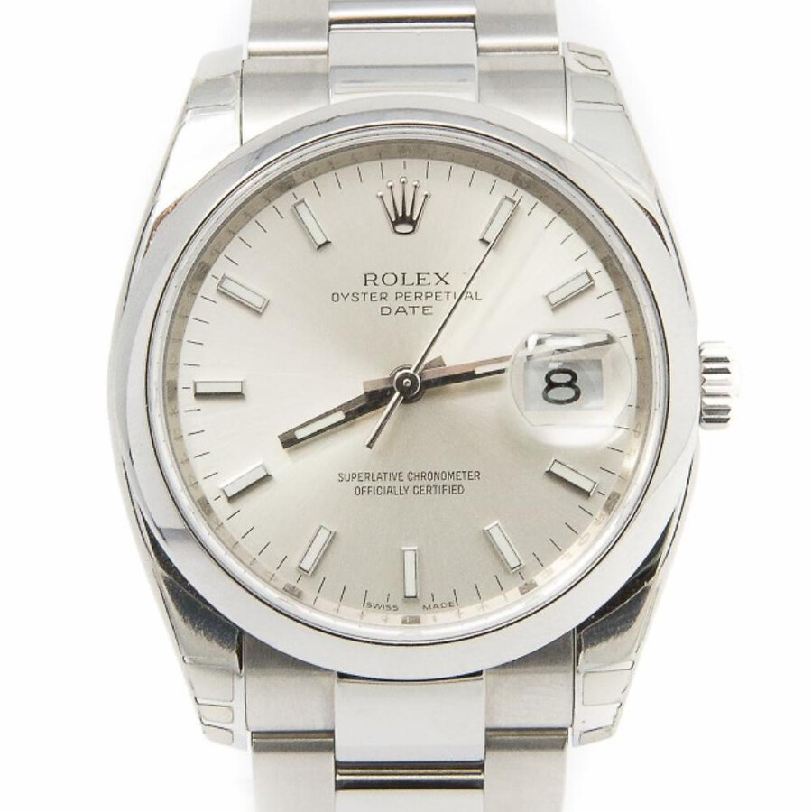 Rolex Pre-owned Rolex Date Automatic Chronometer Silver Dial Men's ...