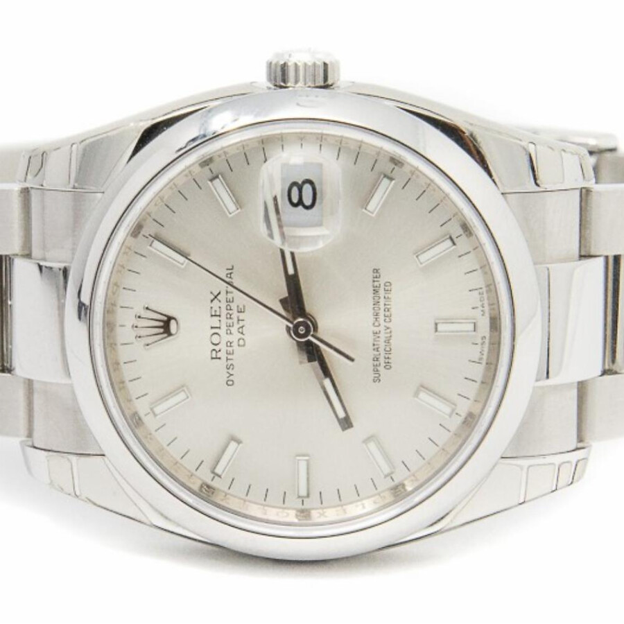 Pre-owned Rolex Date Automatic Chronometer Silver Dial Men's Watch ...