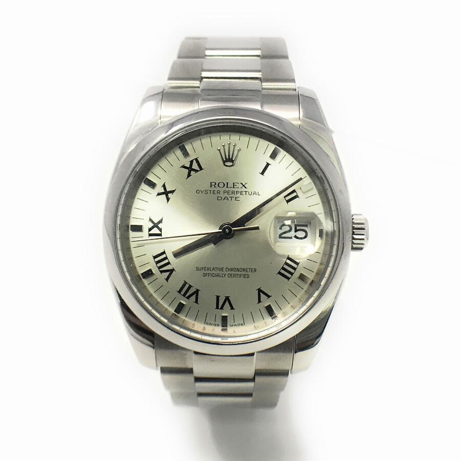 Rolex Pre-owned Rolex Date Automatic Chronometer Silver Dial Men's ...