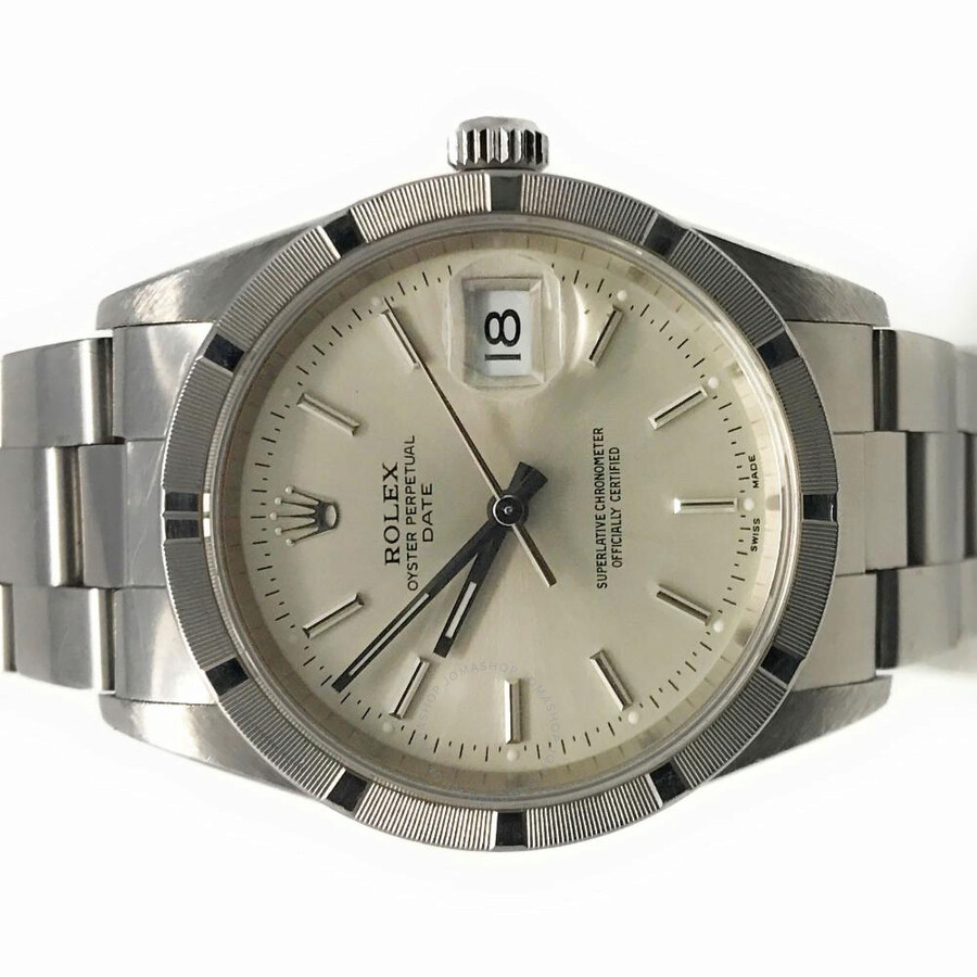 Pre-owned Rolex Date Automatic Chronometer Silver Dial Men's Watch ...