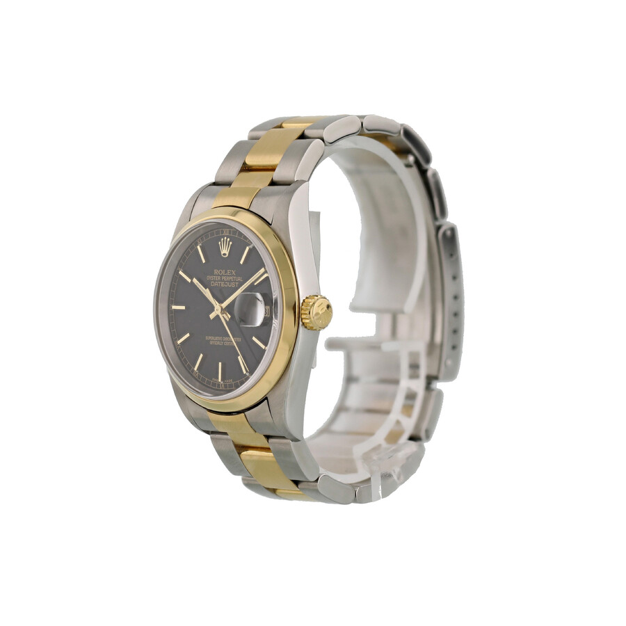 Pre-owned Rolex Datejust Automatic Chronometer Black Dial Men's Watch ...