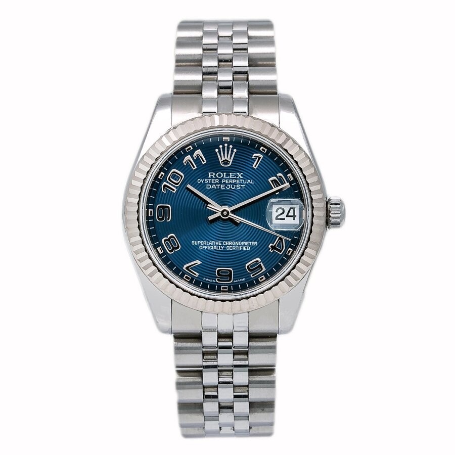 Rolex Pre-owned Rolex Datejust Automatic Chronometer Blue Dial Ladies ...