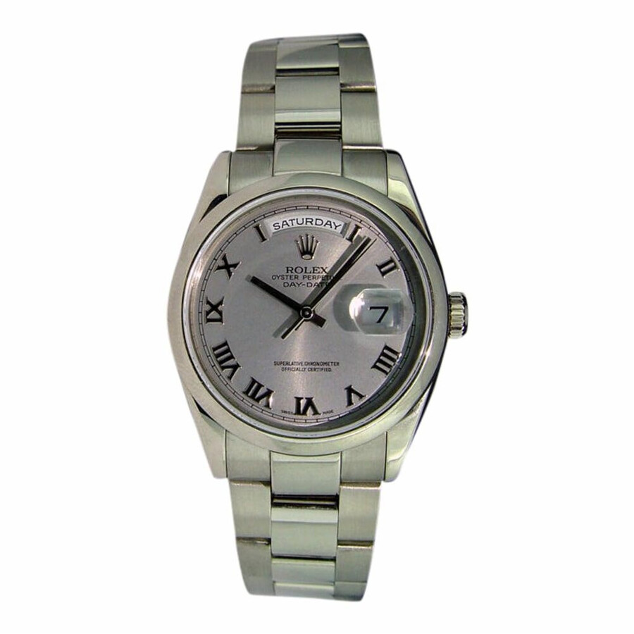 Rolex Pre-owned Rolex Day-Date Automatic Chronometer Silver Dial Men's ...