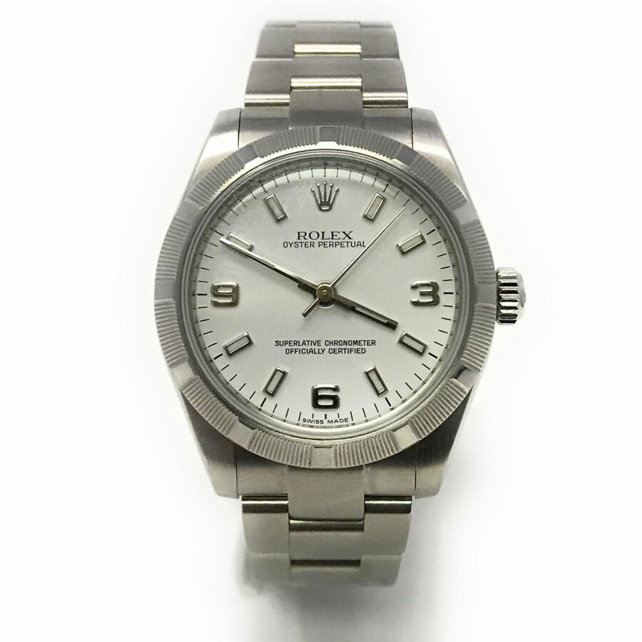 Rolex Pre-owned Rolex Oyster Perpetual Automatic Chronometer White Dial ...