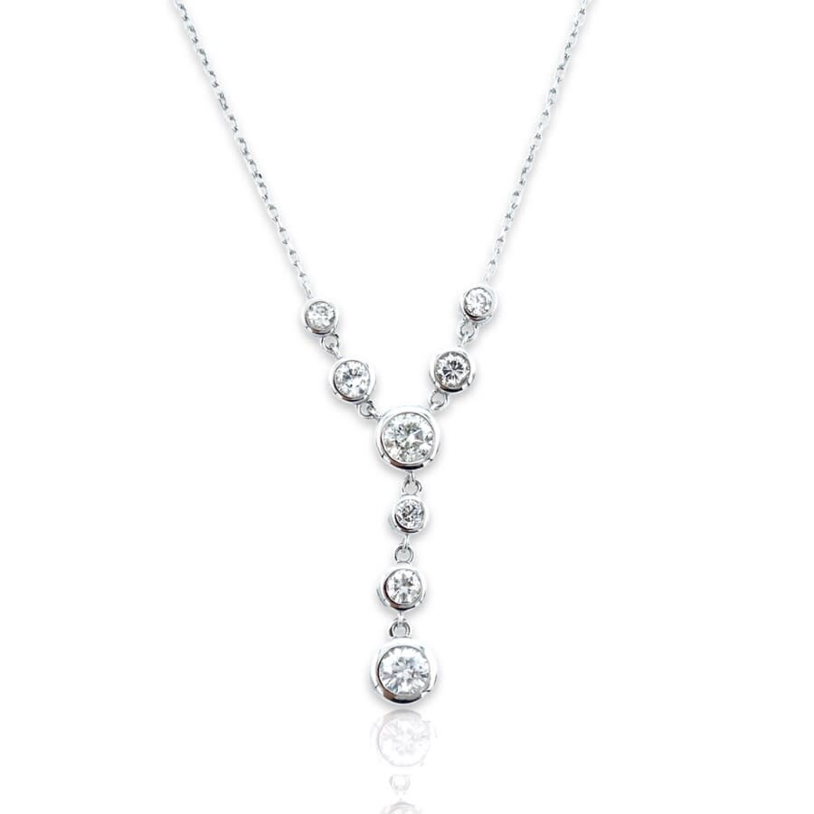 Estate Jewelry Pre-Owned 14K White Gold Diamond Necklace 60116 - Pre ...