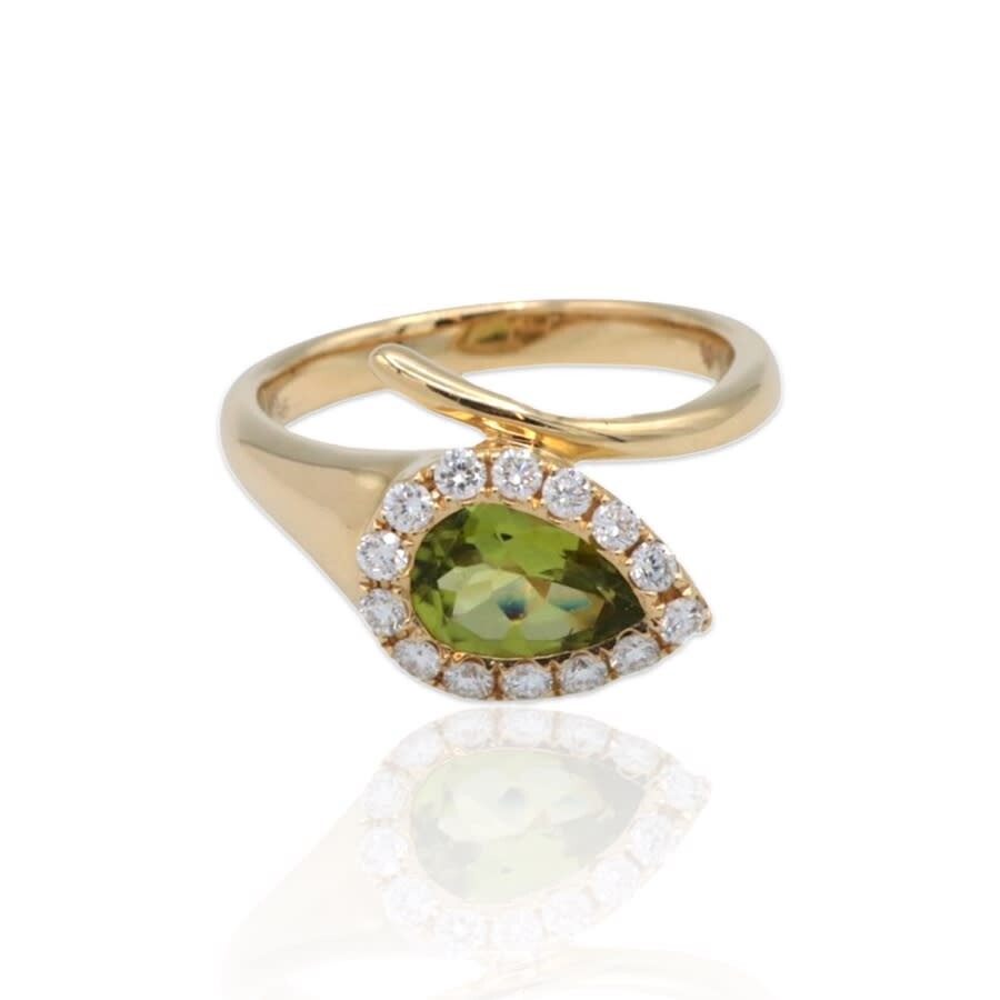 Estate Jewelry Pre-Owned 14K Yellow Gold Diamond & Peridot Ring 63076 ...