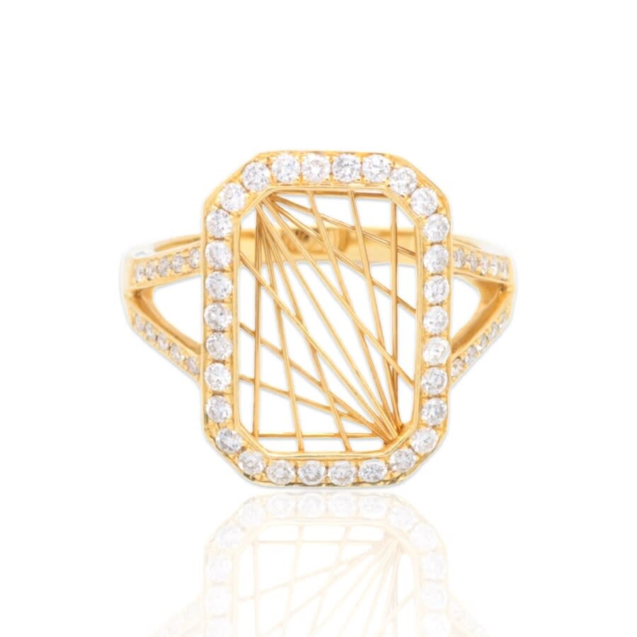 Estate Jewelry Pre-Owned 18K Yellow Gold Diamond Dream Catcher Ring ...