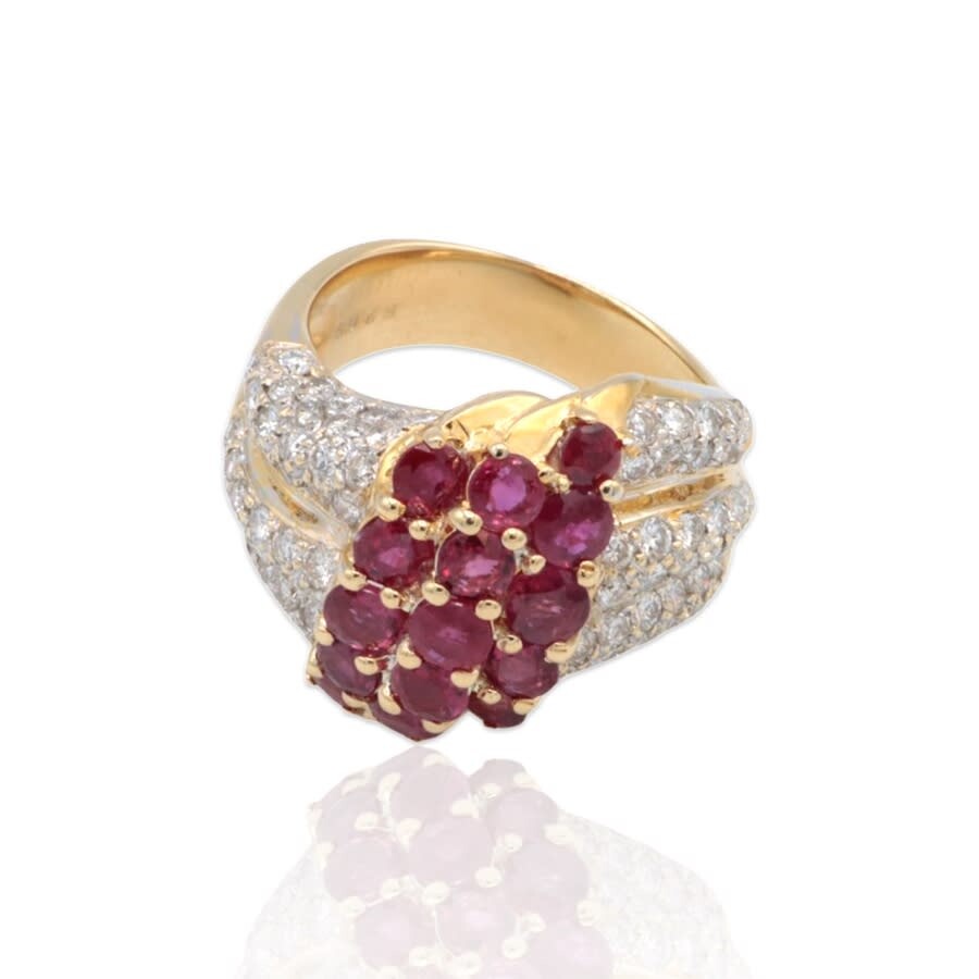 Estate Jewelry Pre-Owned 18K Yellow Gold Diamond Ruby Ring 61657 - Pre ...