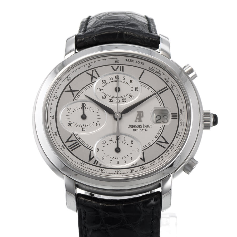Pre-owned Audemars Piguet Millenary Chronograph Automatic Silver Dial Men's Watch 25822ST.OO ...