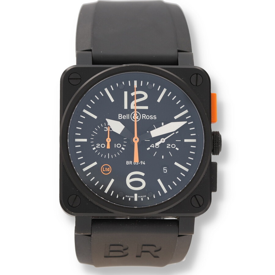 Bell And Ross Pre-owned Bell and Ross Carbon Orange Chronograph ...