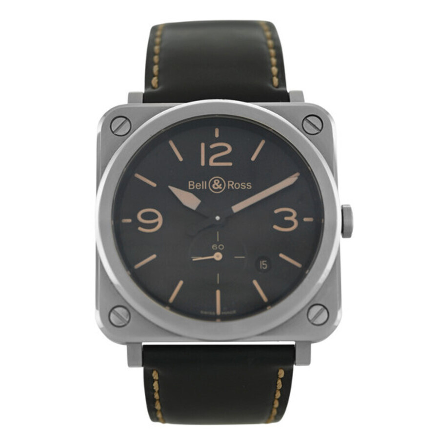 Bell And Ross Pre-owned Bell and Ross Heritage Quartz Black Dial Men's Watch BRS-64-S BRS-HERI ...
