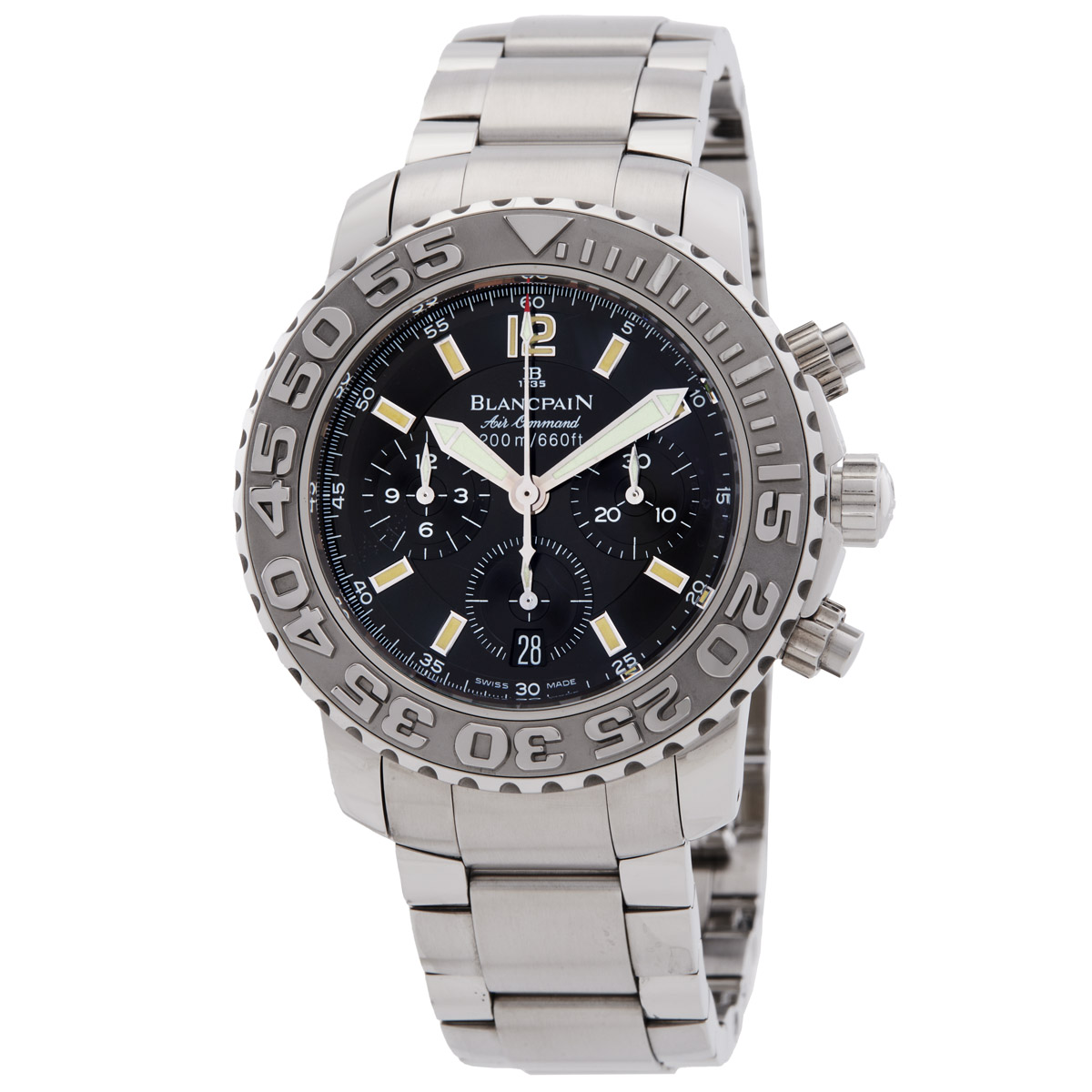 Blancpain Pre-owned Blancpain 50 Fathoms Automatic Black Dial Watch ...