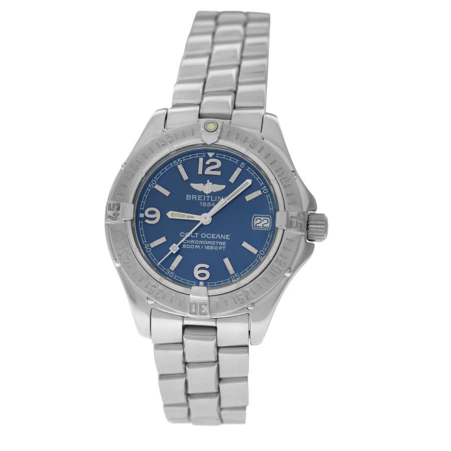 Breitling Pre-owned Breitling Colt Oceane Quartz Chronometer Blue Dial ...