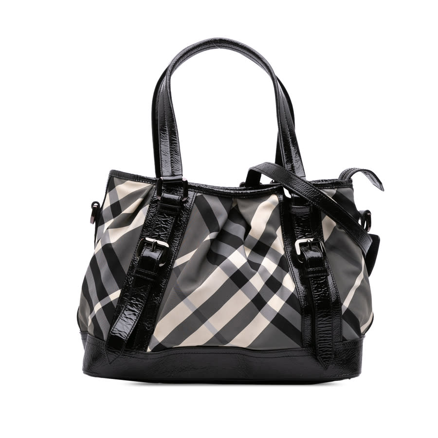 Burberry Pre-owned Burberry Beat Check Nylon Lowry Satchel Ladies ...