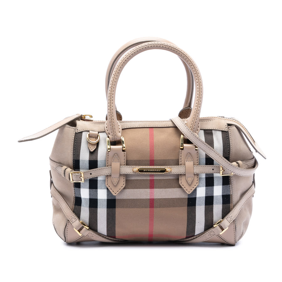 Burberry Pre-owned Burberry Small House Check Canvas Bridle Gladstone ...